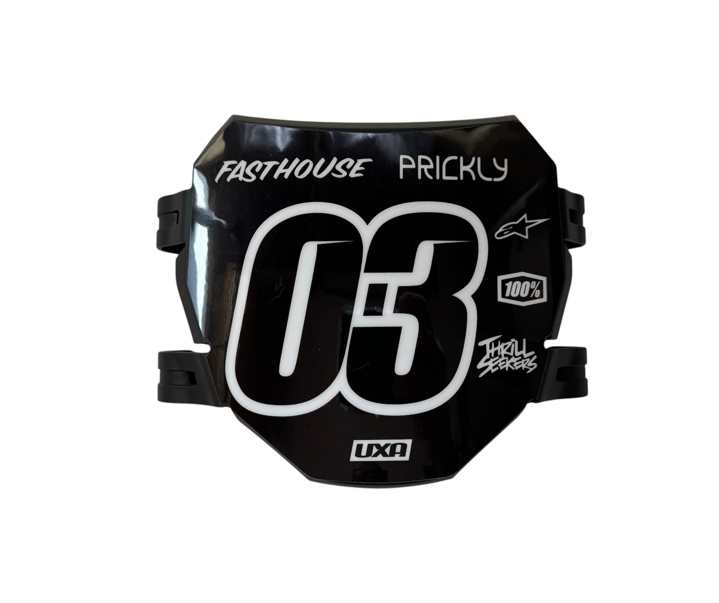 UXA Surron 'X5' Number Plate with Custom Graphic Installed