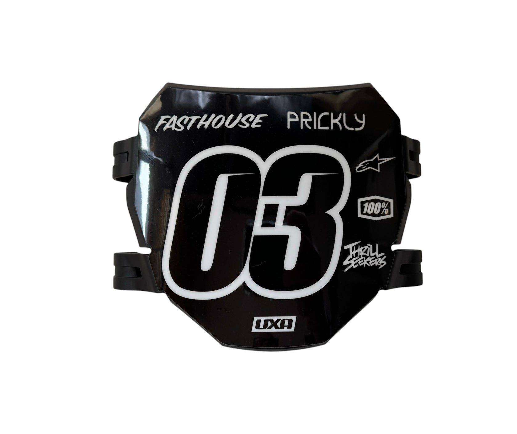 UXA Surron 'X5' Number Plate with Custom Graphic Installed