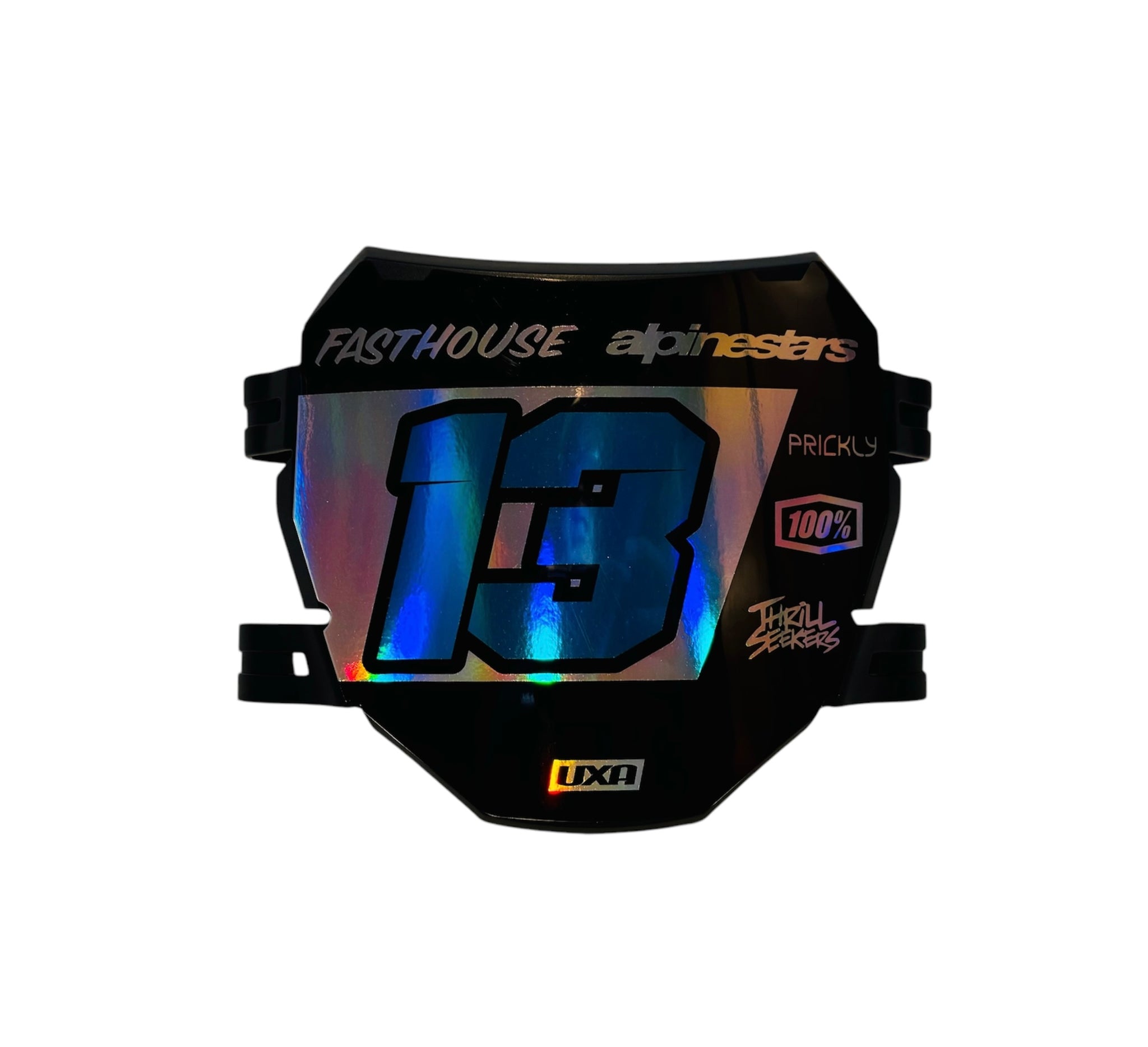 UXA Surron 'X5' Number Plate with Custom Graphic Installed